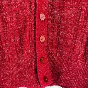 Vintage | Sweaters | Vintage Mod Red Cable Knit Cardigan Mens M | Poshmark